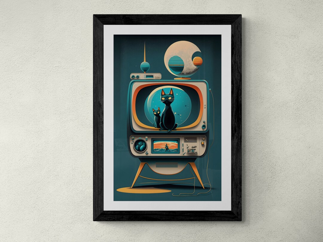 1950s Cat TV - A Mid Century Modern Atomic Age TV With 2 Sassy Blacks ...