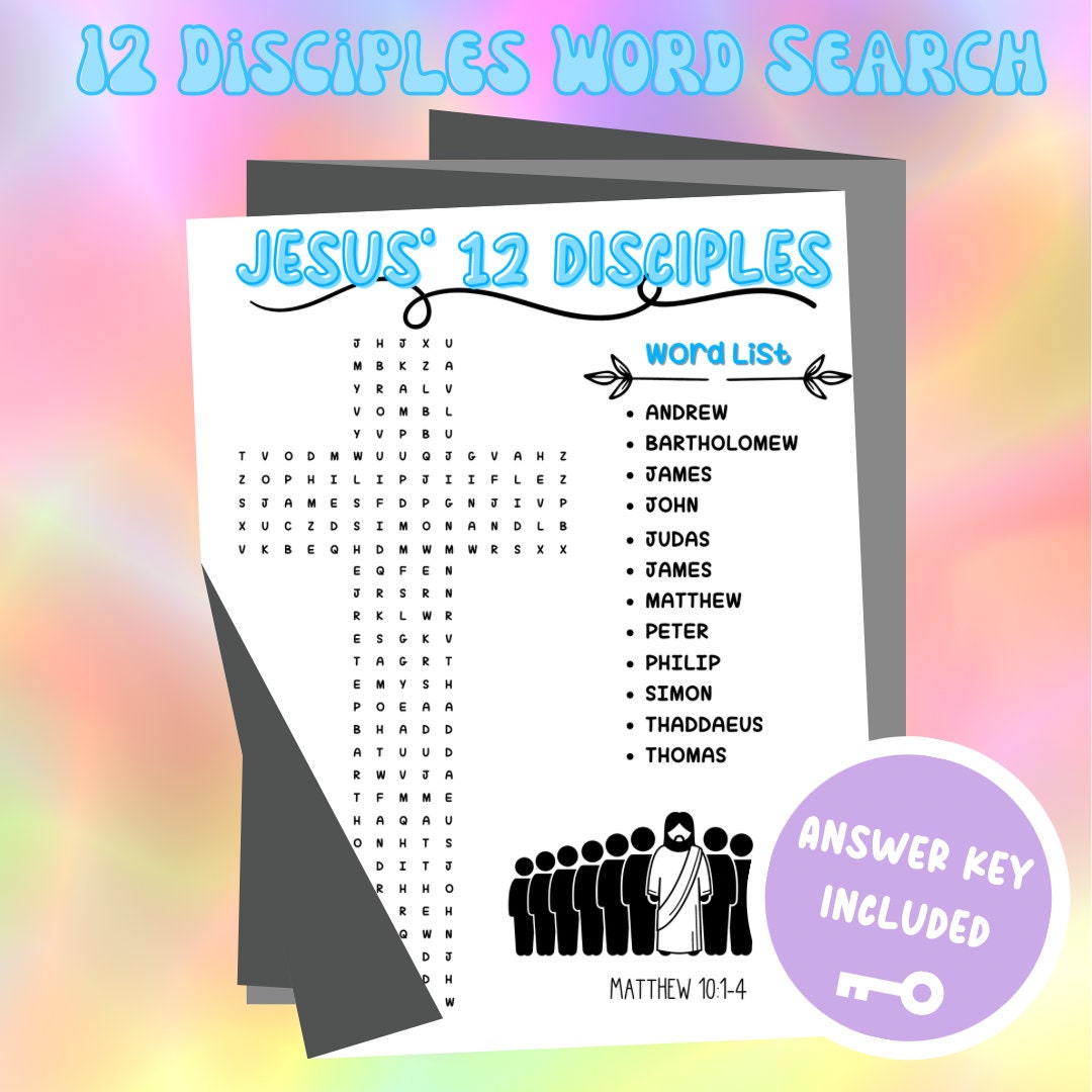 Jesus’ 12 Disciples Word Search | Jesus Word Search | Christian ...