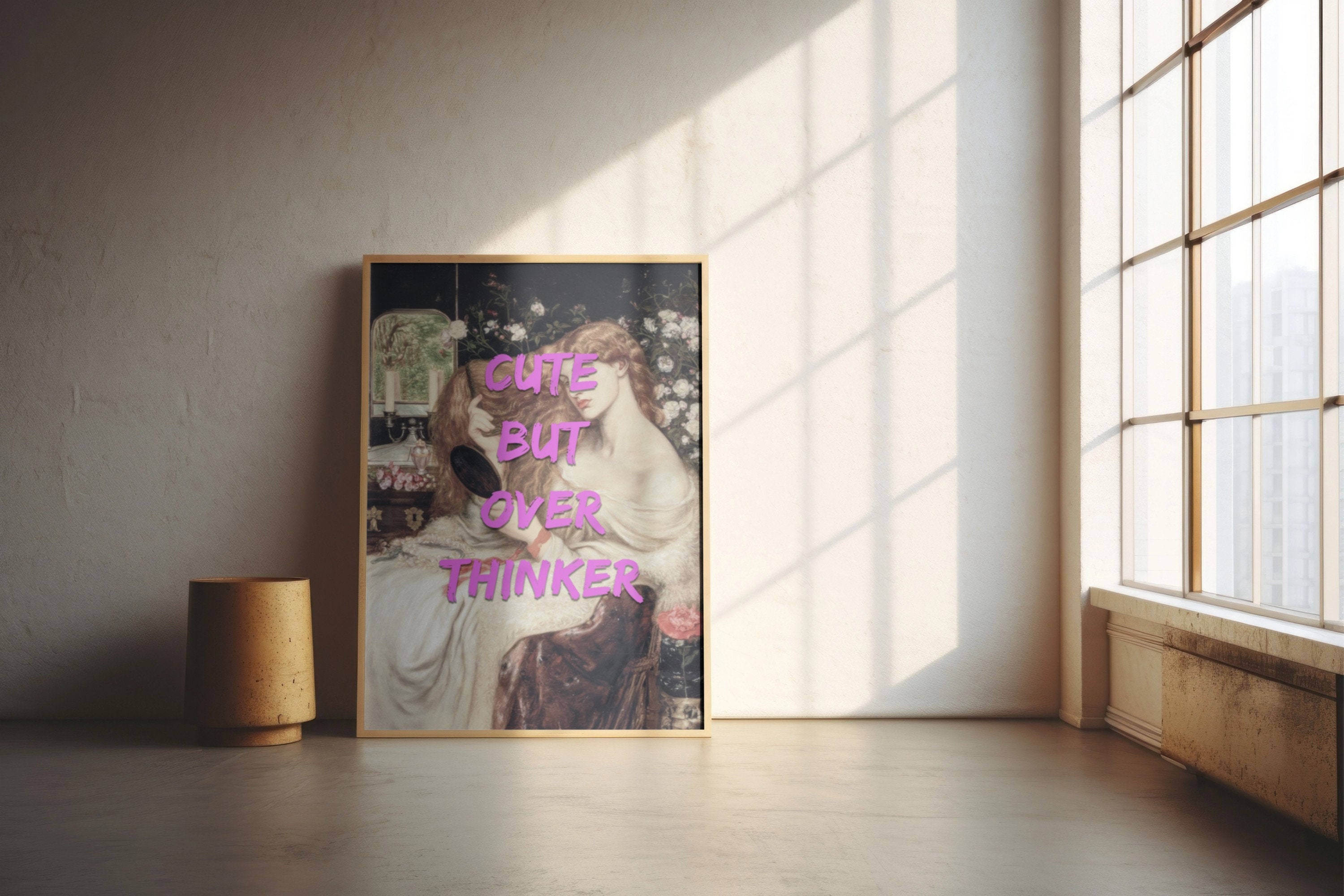 CUTE BUT OVERTHINKER - Altered Art Print, Bold Wall Art, Maximalist ...