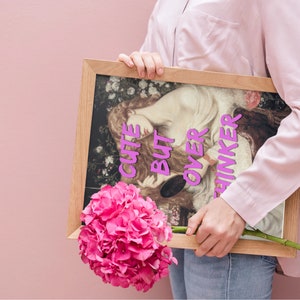 CUTE BUT OVERTHINKER - Altered Art Print, Bold Wall Art, Maximalist ...