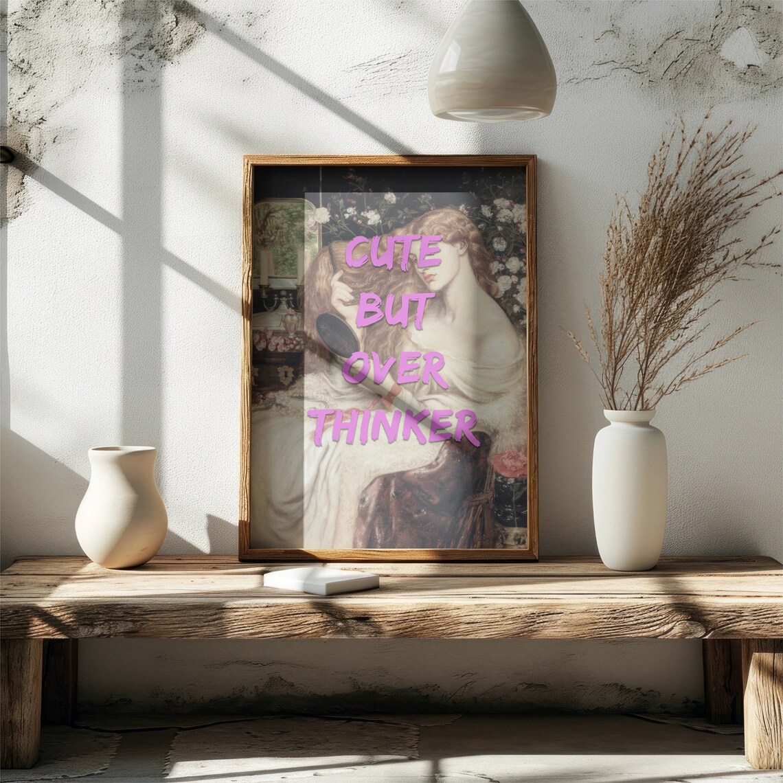 CUTE BUT OVERTHINKER - Altered Art Print, Bold Wall Art, Maximalist ...