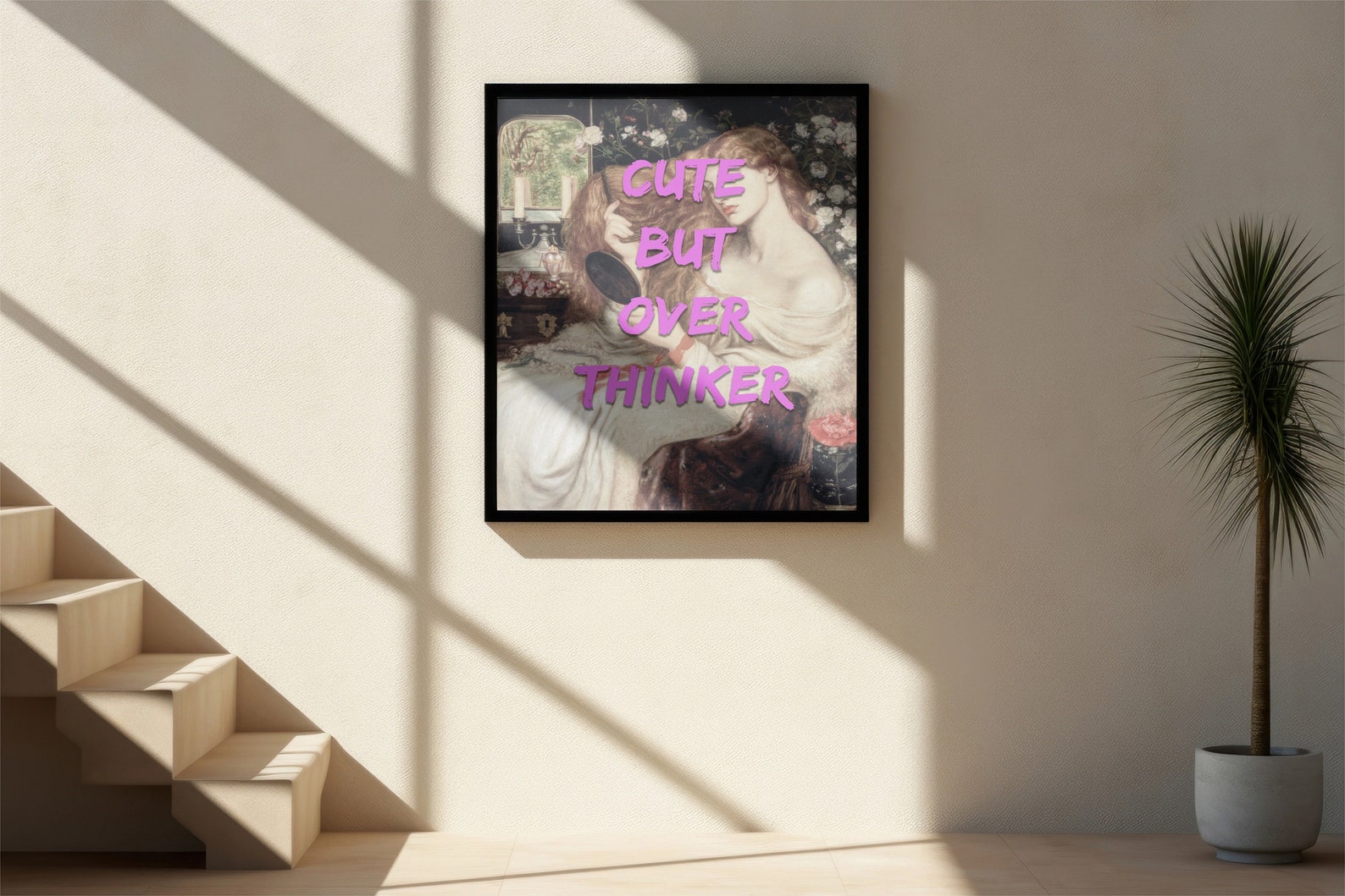 CUTE BUT OVERTHINKER - Altered Art Print, Bold Wall Art, Maximalist ...