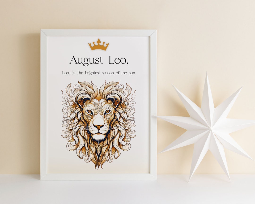August Leo Zodiac Art, Lion Head Line Art, Brightest Season Quote ...