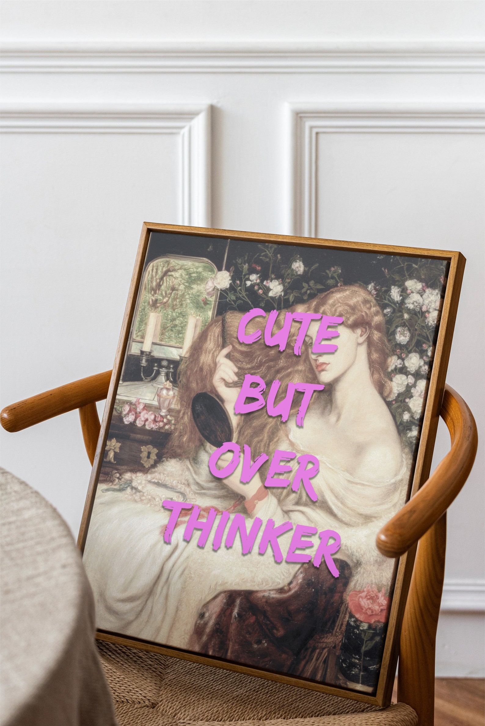 CUTE BUT OVERTHINKER - Altered Art Print, Bold Wall Art, Maximalist ...