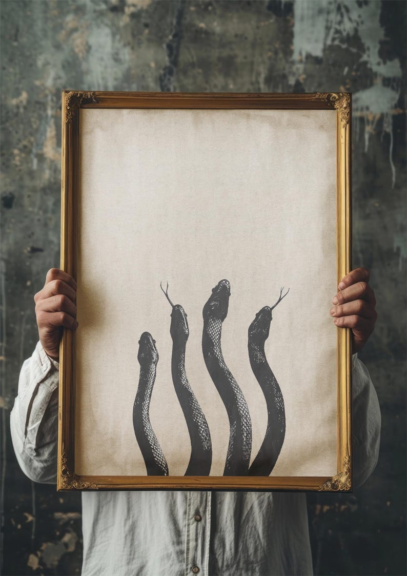 Gothic Snake Poster: Dark Halloween Wall Art (digital Download) - Etsy