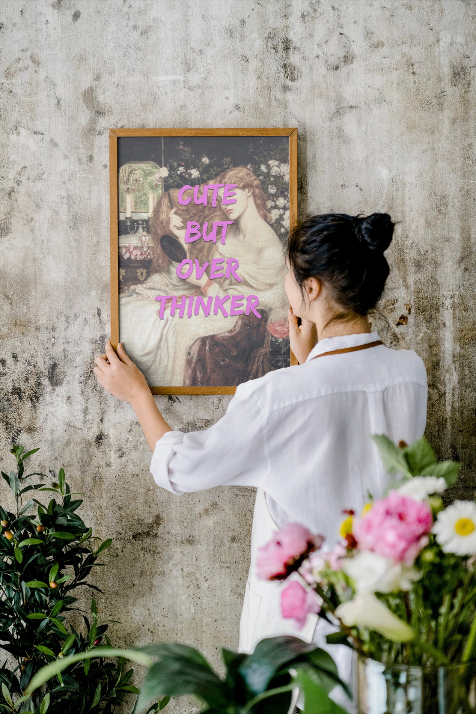 CUTE BUT OVERTHINKER - Altered Art Print, Bold Wall Art, Maximalist ...