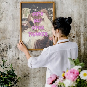 CUTE BUT OVERTHINKER - Altered Art Print, Bold Wall Art, Maximalist ...