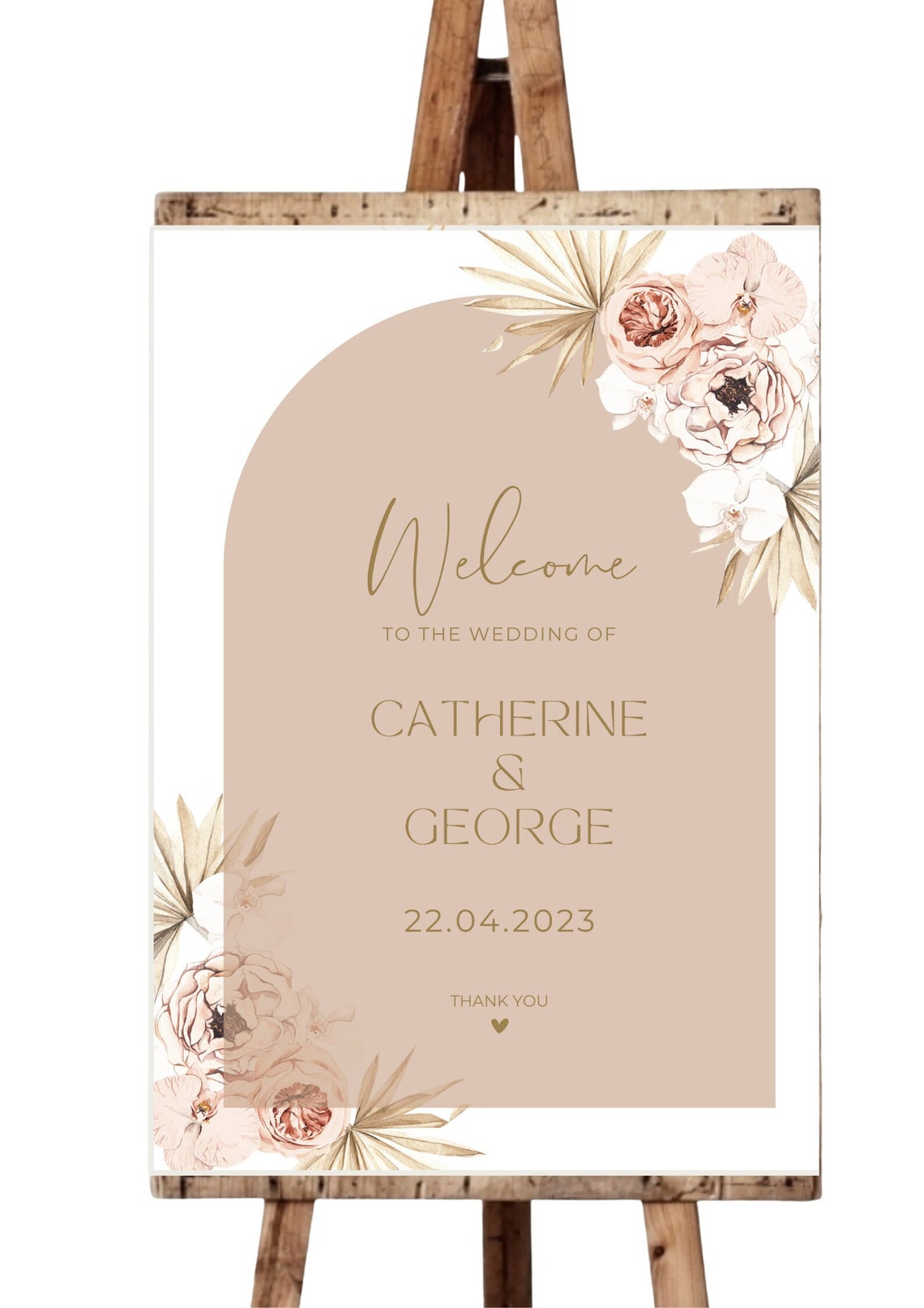 Boho Pampas Grass Wedding Welcome Sign Template Pampas - Etsy