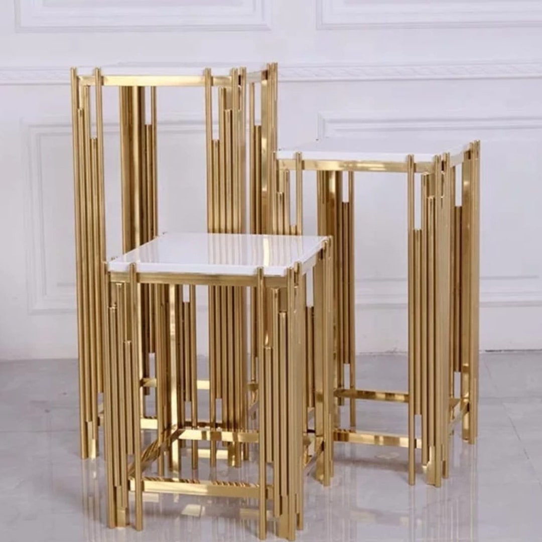 Gold Geometric Cake Stand Plinth FOR HIRE - Etsy