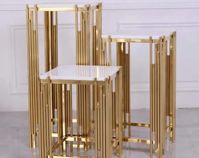 Gold Geometric Cake Stand Plinth FOR HIRE - Etsy UK