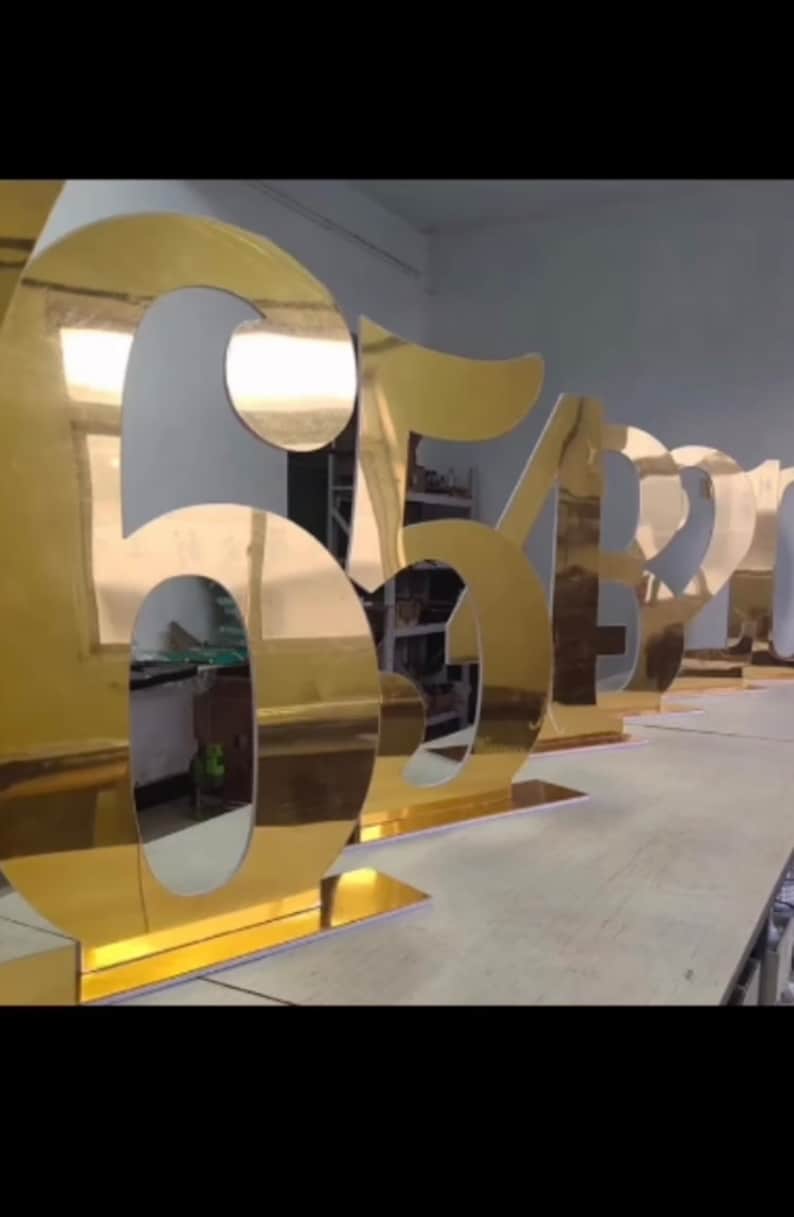 Gold Mirrored Numbers Giant Marquee Numbers FOR HIRE 4ft 0-9 - Etsy UK