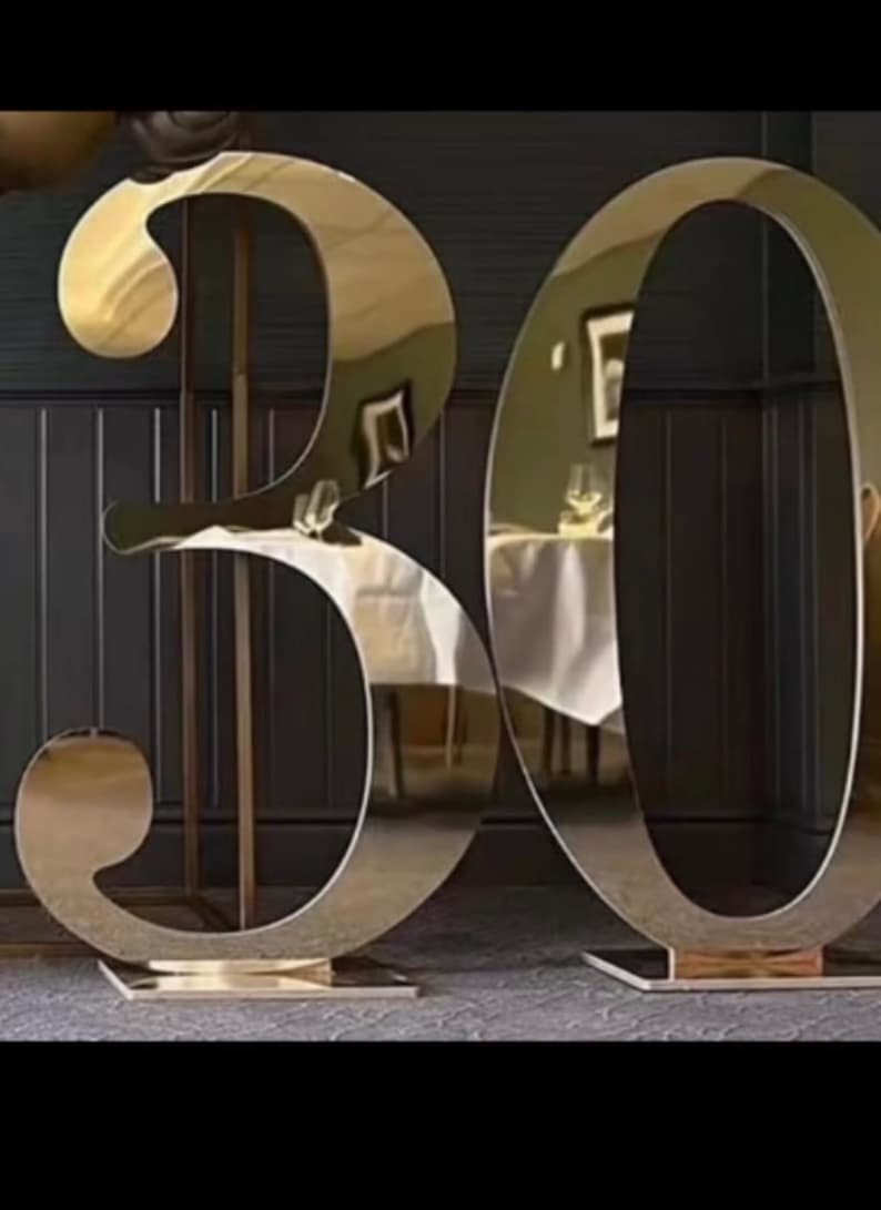 Gold Mirrored Numbers Giant Marquee Numbers FOR HIRE 4ft 0-9 - Etsy UK