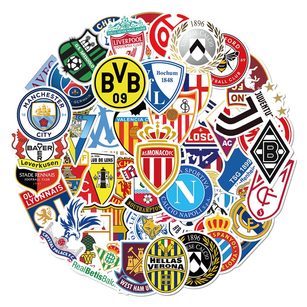 Buy 50 Football Teams Logo Stickers Football Team Club National Team ...