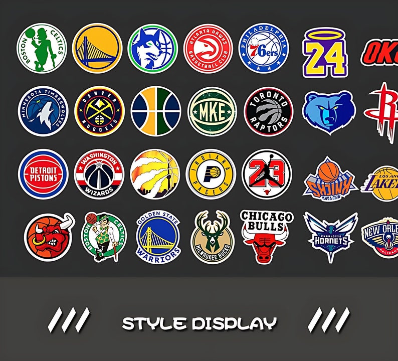 Basketball Team Fans Logo Stickers 50pcs National Basketball ...