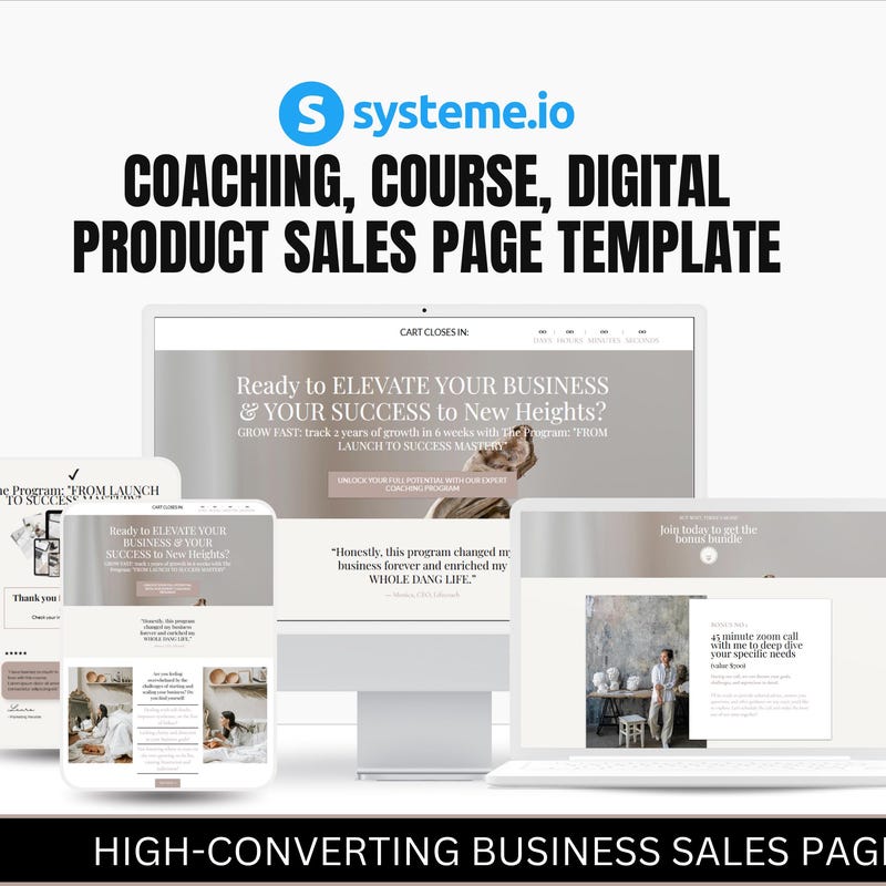 Systemio Landing Pages - Etsy