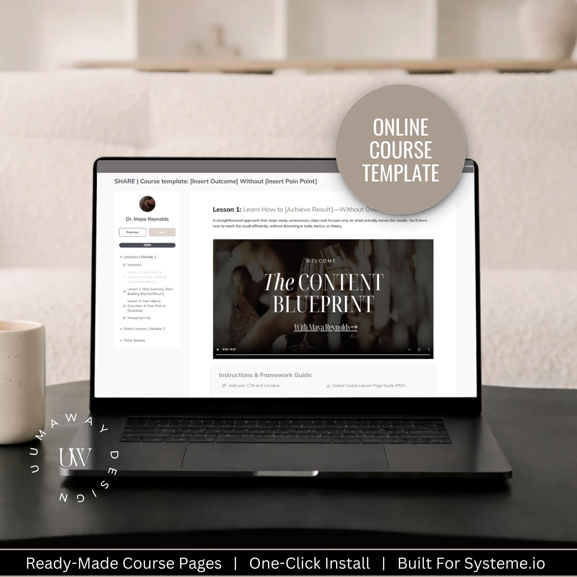 Systeme.io Course Template | One-click Online Course Setup | Editable ...