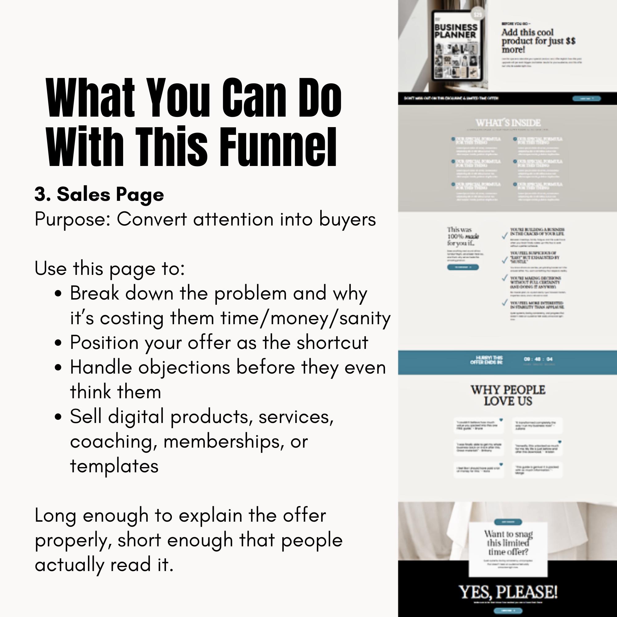 Systeme.io Sales Funnel Template for Coaching Offers and Digital ...