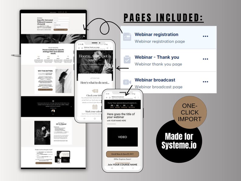 Systeme Io Webinar Funnel | Webinar Registration Funnel | Webinar Opt-in | Systeme Funnel ...