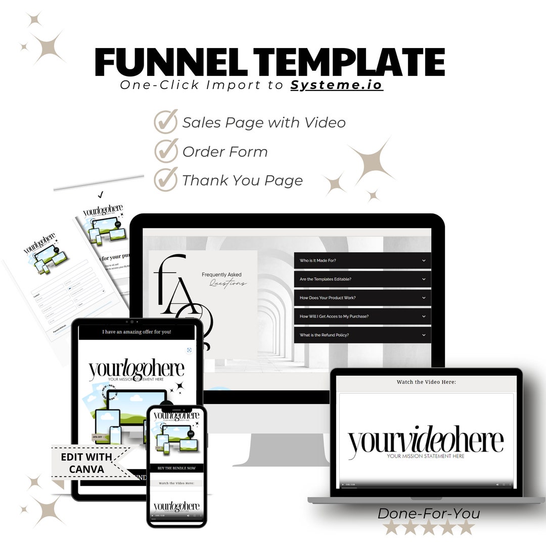 Sales Funnel Template | Done for You Systeme.io One Click Funnel Import ...