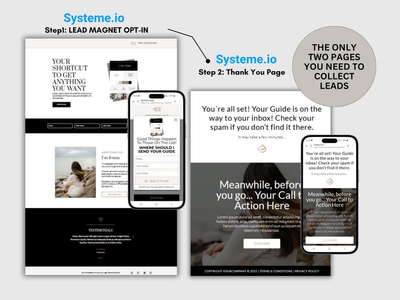 Systeme.io Lead Magnet Funnel Template | Email Opt-in Funnel ...