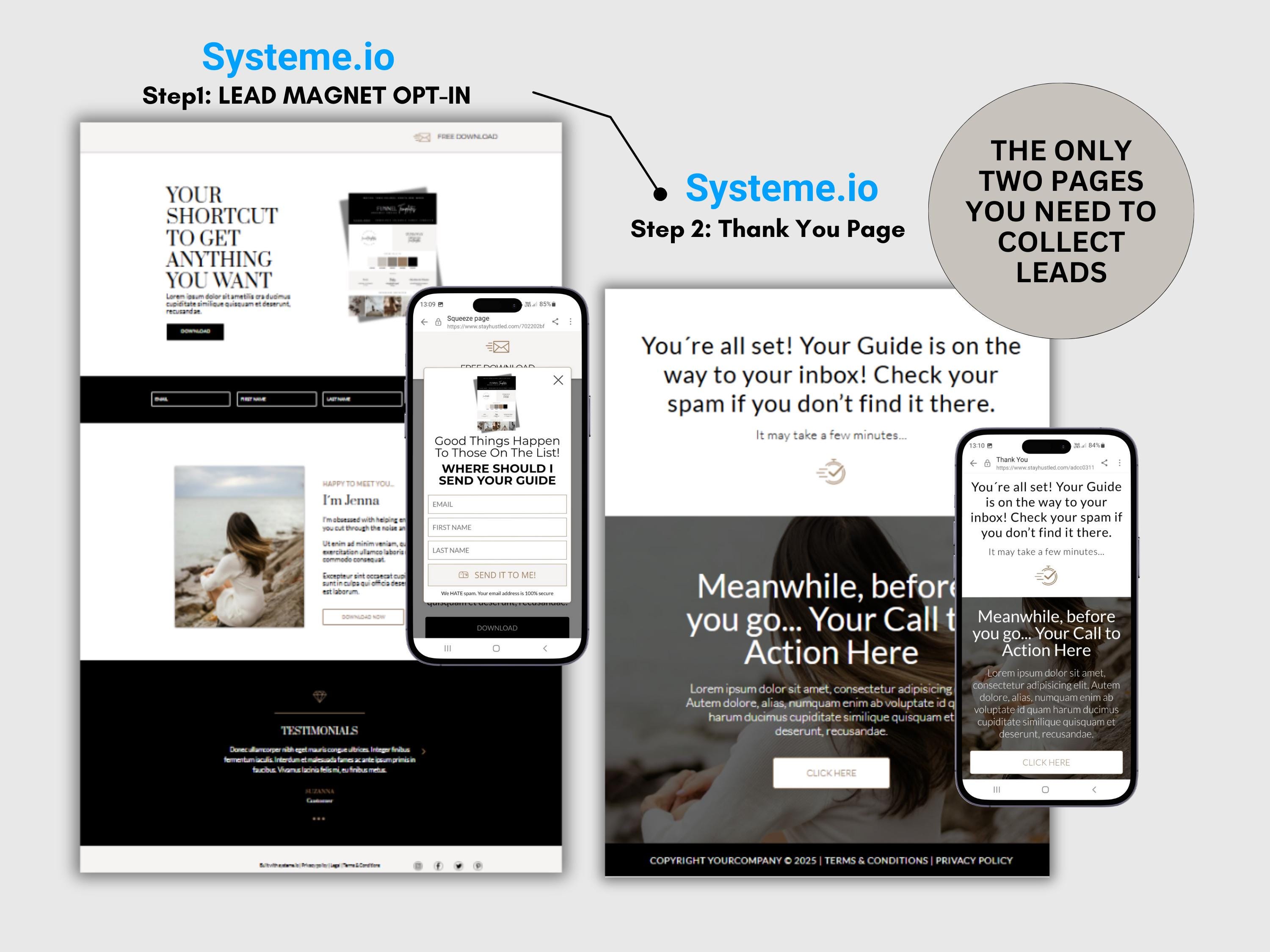 Systeme.io Lead Magnet Funnel Template | Email Opt-in Funnel ...