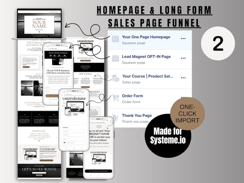Systeme.io Tripwire Funnel Bundle: Homepage & Sales Funnel Template - Etsy