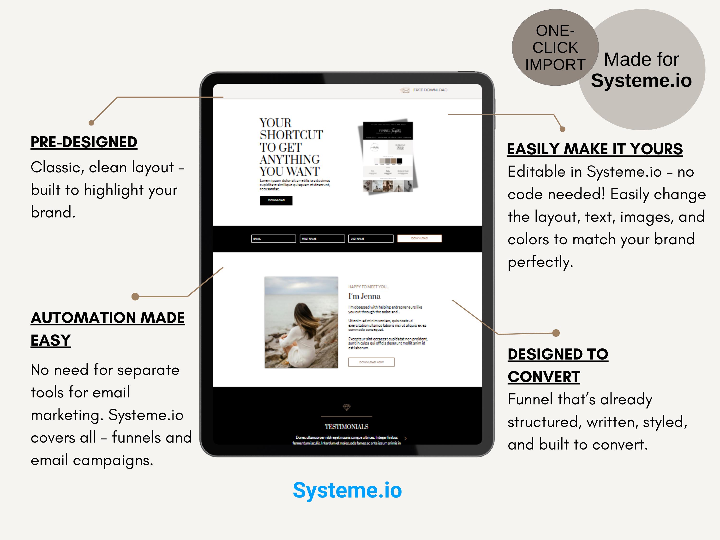 Systeme.io Lead Magnet Funnel Template | Email Opt-in Funnel ...