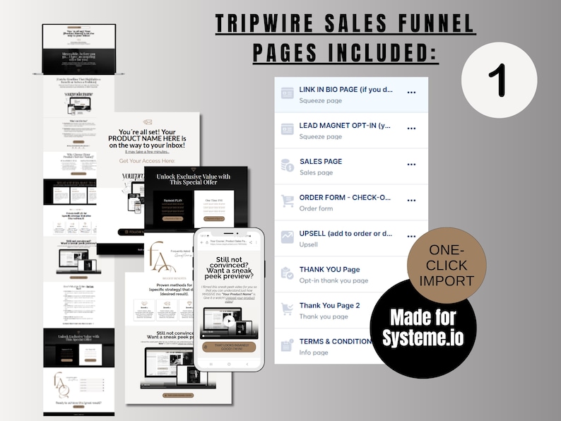 Systeme.io Tripwire Funnel Bundle: Homepage & Sales Funnel Template - Etsy