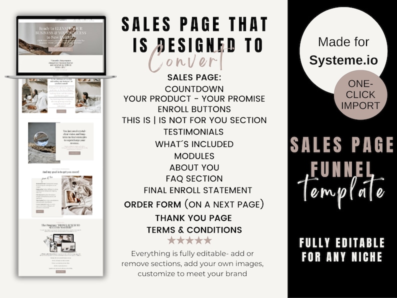 Coaching | Course Sales Page Template | Done for You Systeme.io One ...
