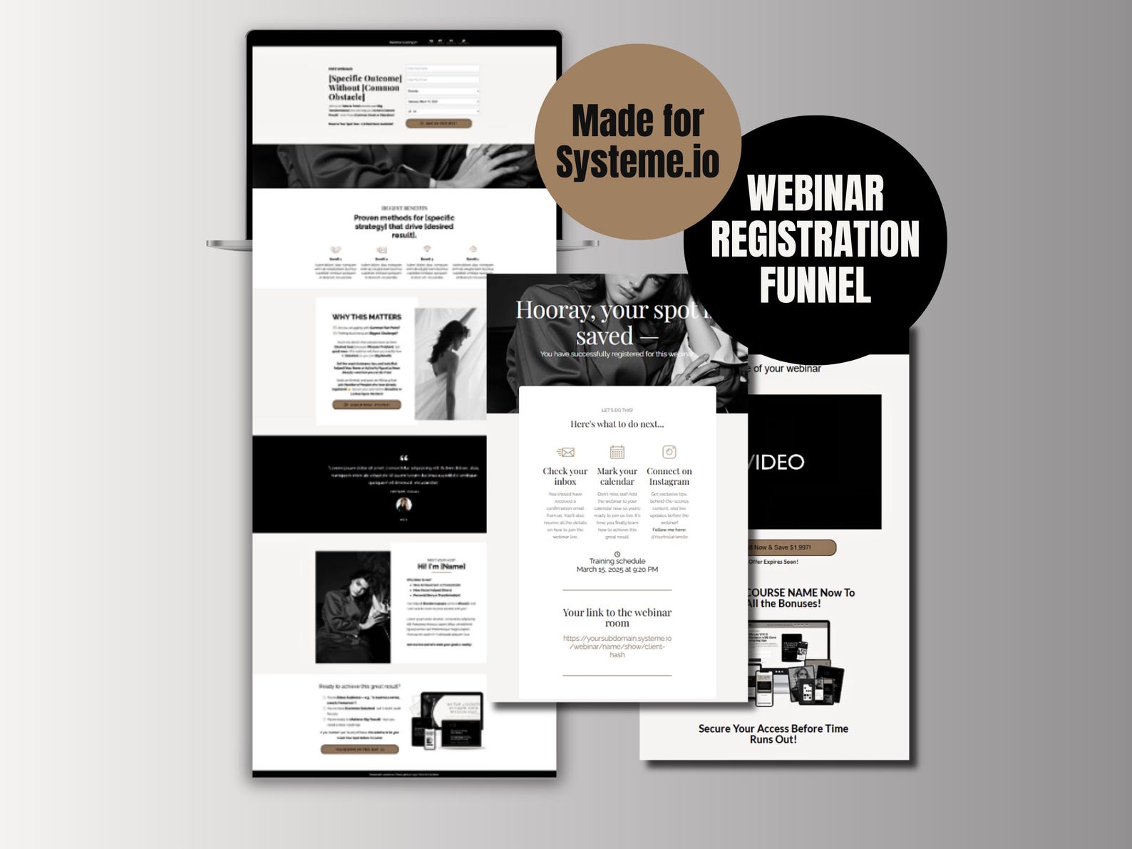 Systeme Io Webinar Funnel | Webinar Registration Funnel | Webinar Opt-in | Systeme Funnel ...