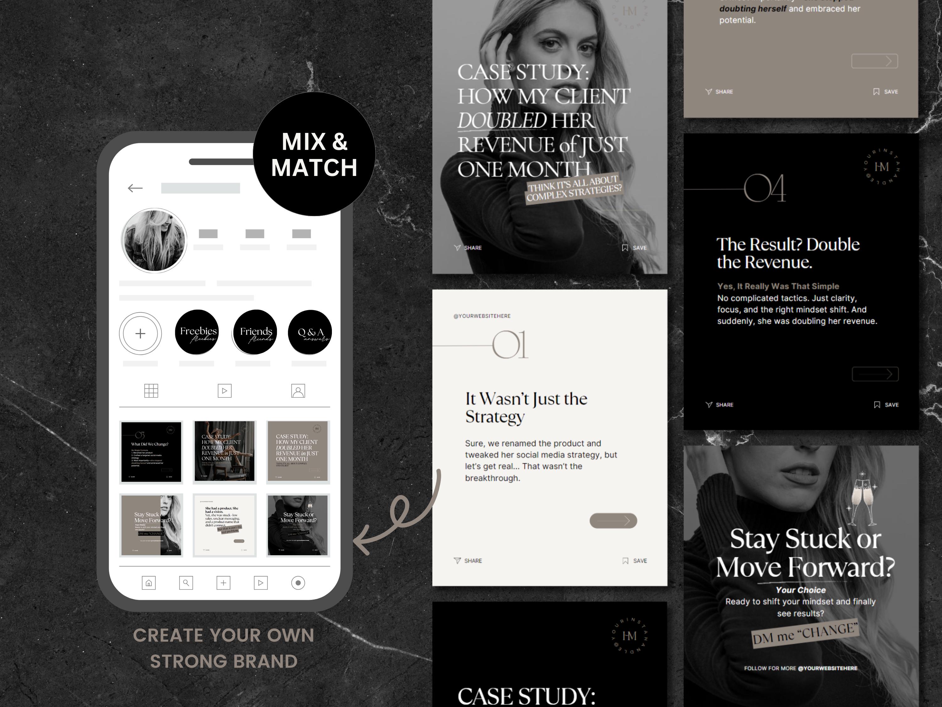 Mix & Match Instagram Carousel Post Templates: Feminine, Made in Canva ...