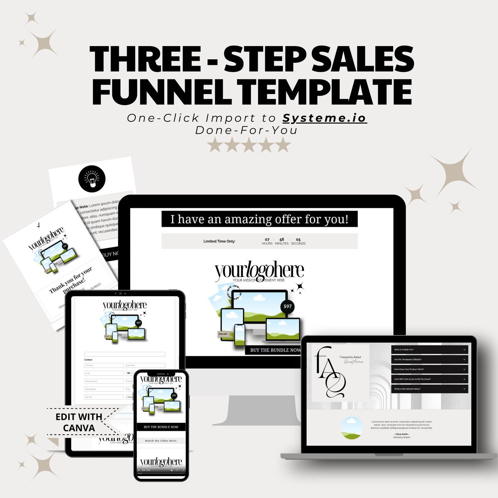 Sales Funnel Template | Done for You Systeme.io One Click Funnel Import ...