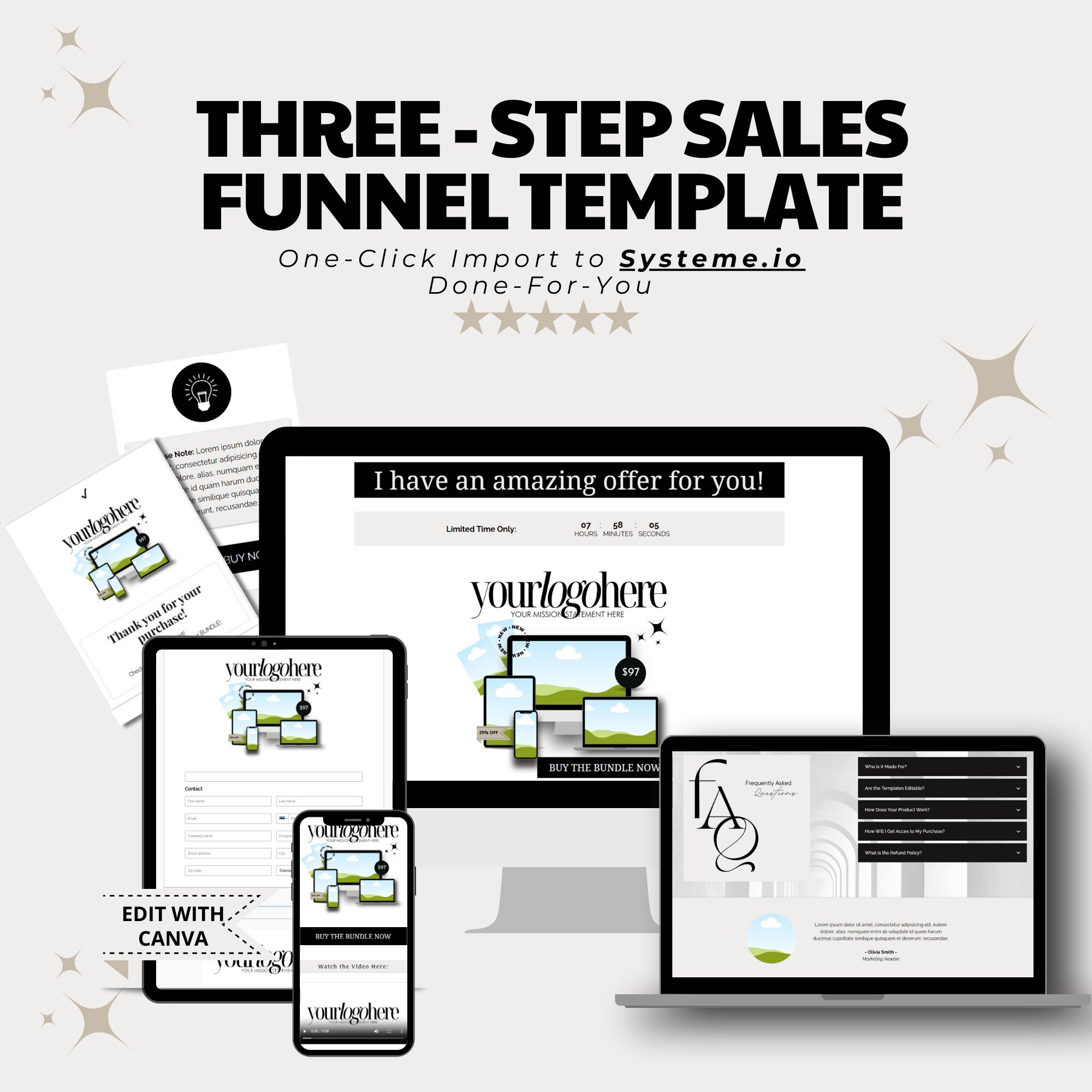 Sales Funnel Template | Done for You Systeme.io One Click Funnel Import ...