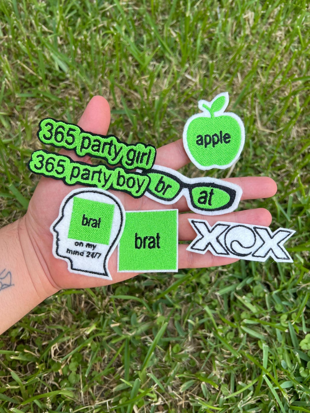 6 Charlie XCX brat Embroidered Patches 6 Charlie XCX brat Embroidered ...