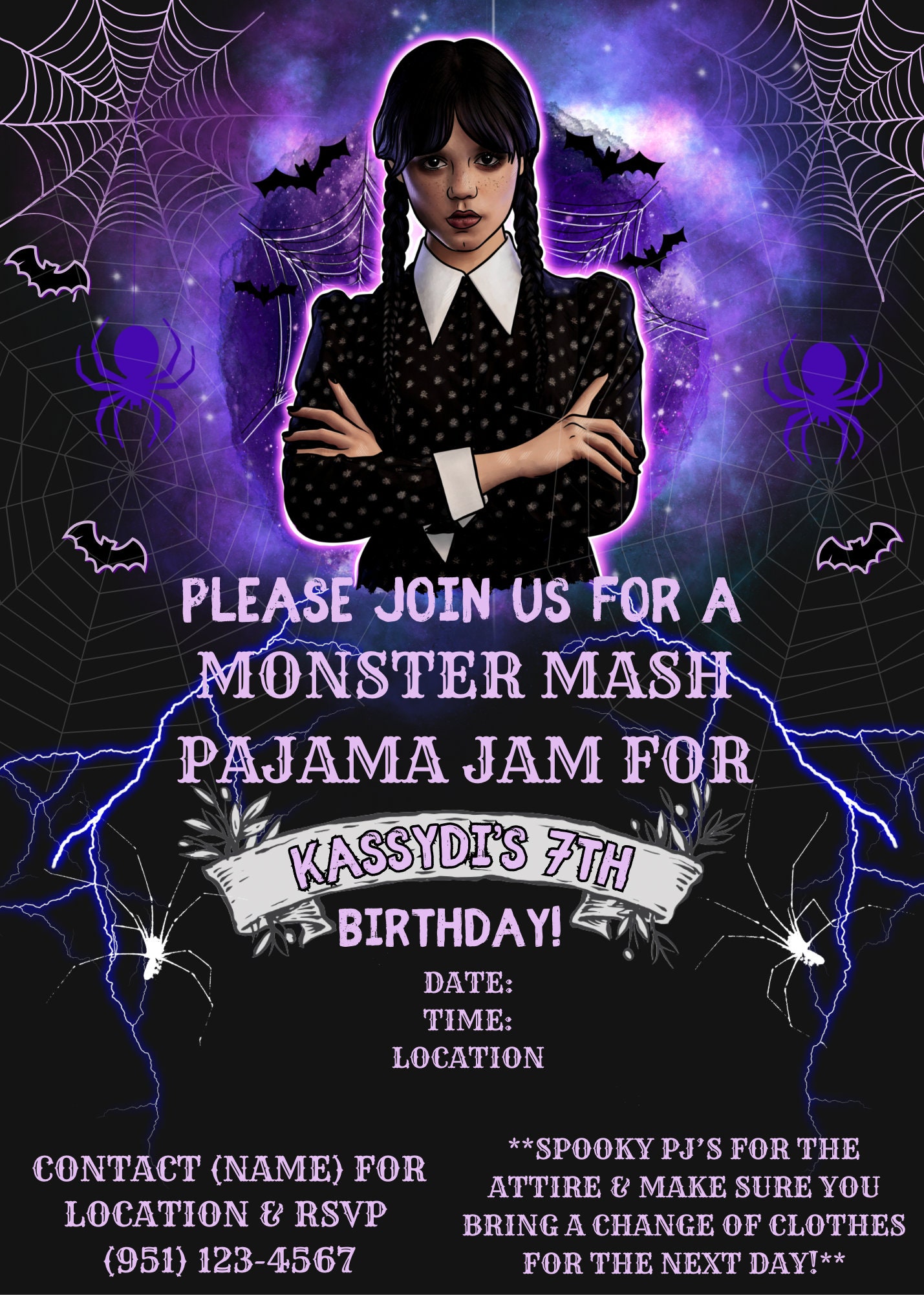 Wednesday Adam’s Birthday Invitation - Etsy
