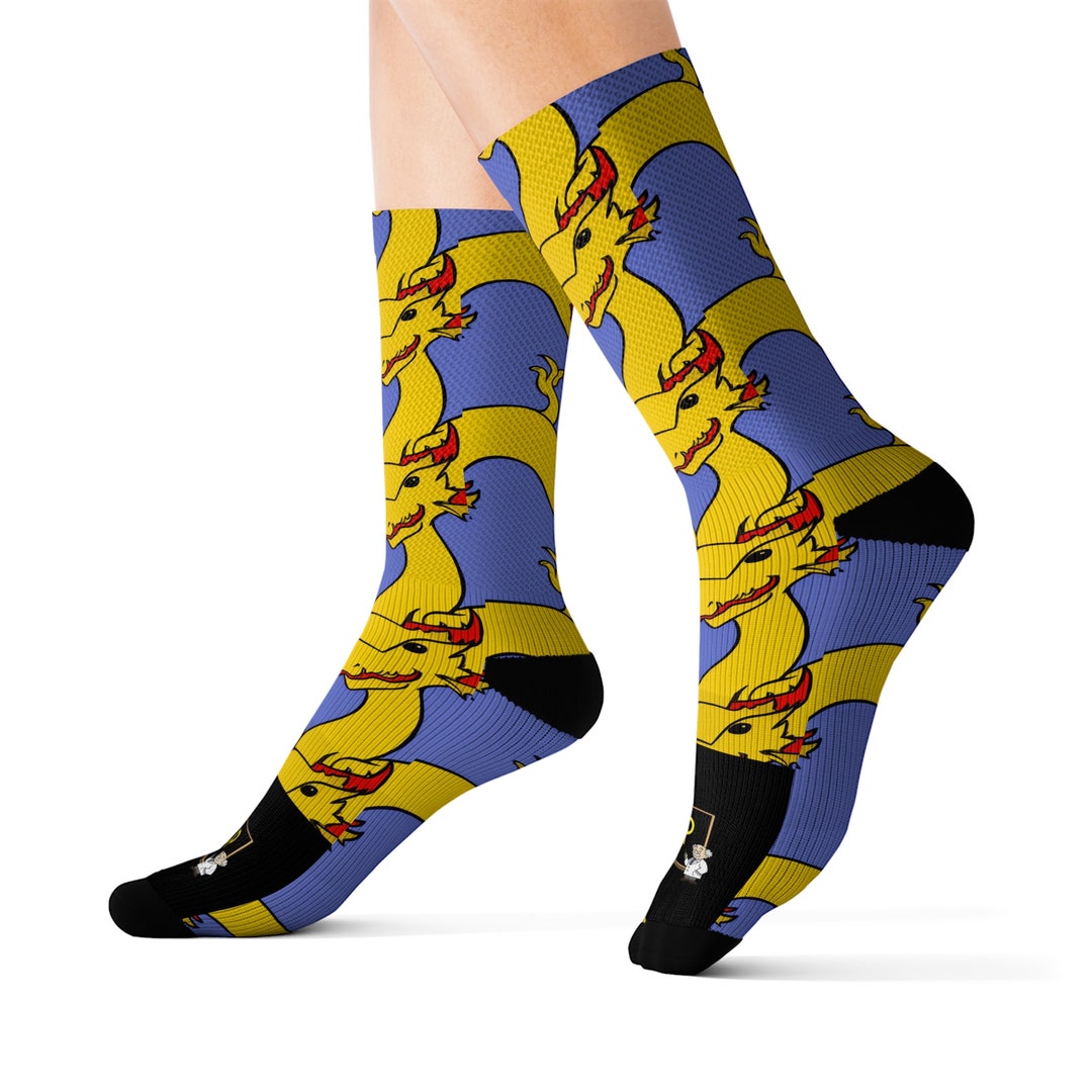 CSP Limited Edition Ukiyo-e Style Yellow Dragon Pattern Socks - Etsy