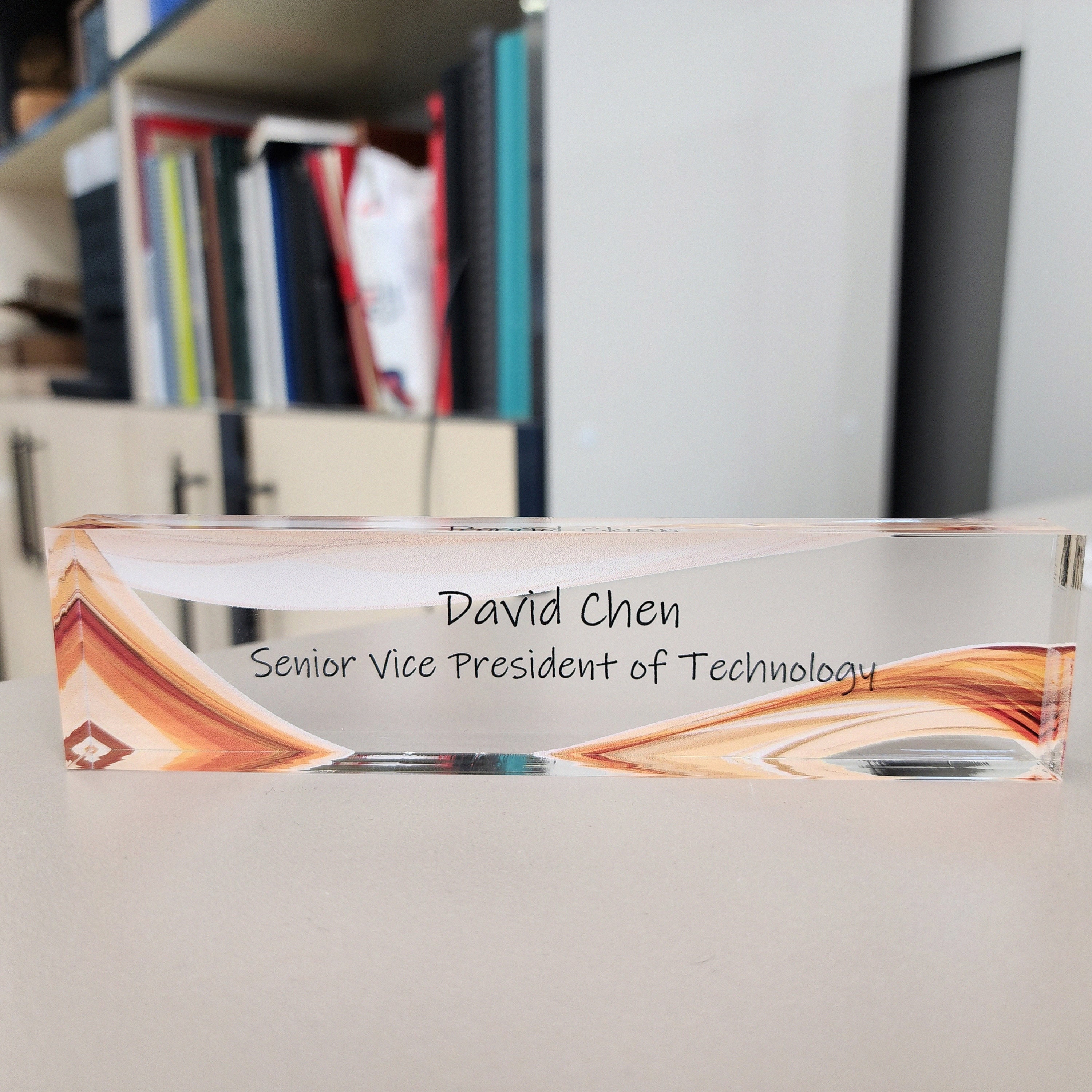 Retro Desk Name Plate, 70s Decor, Custom Name Plate, Abstract Nameplate ...