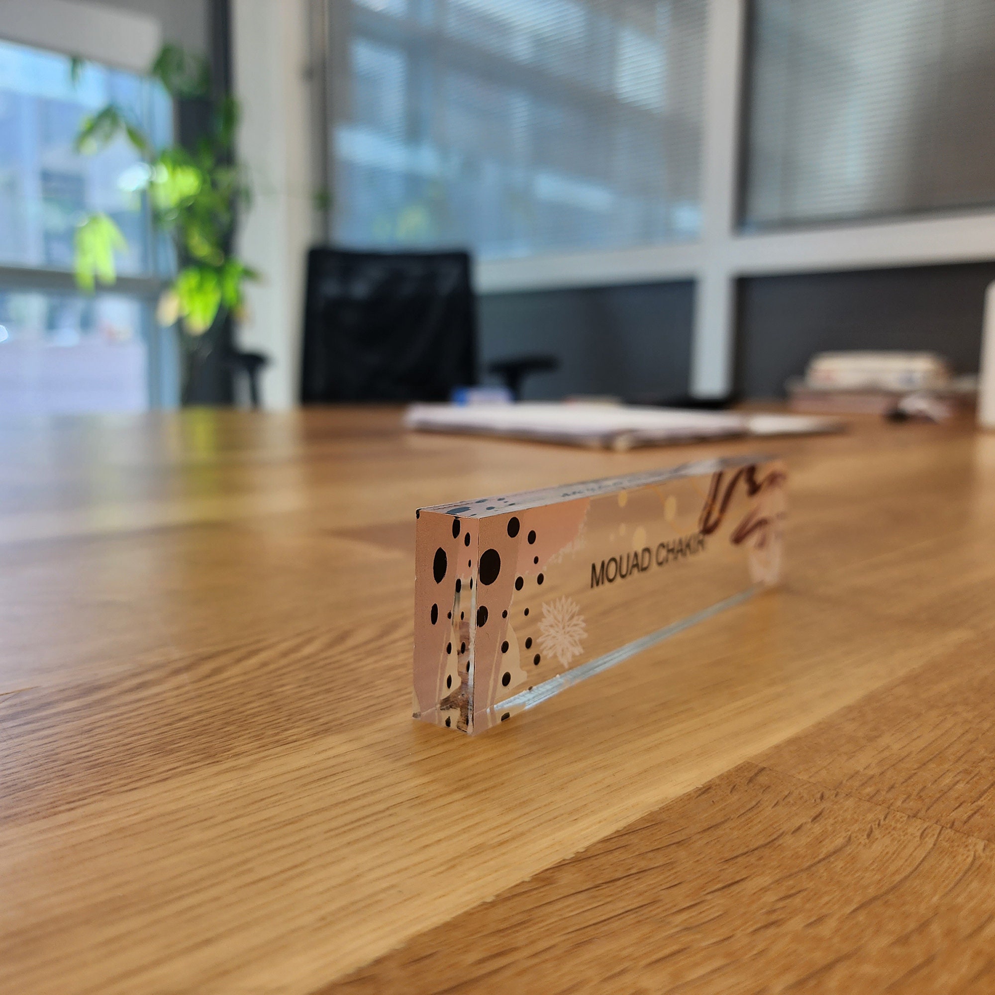 Personalized Desk Name Plate, Abstract Acrylic Small Desk Decor, Custom ...