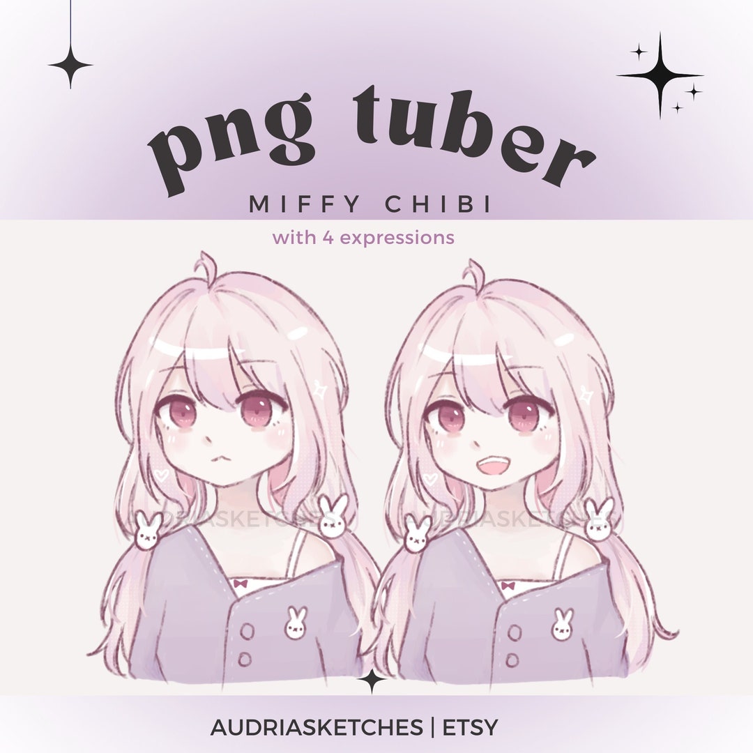 Buy Miffy Soft Anime Girl PNGTUBER Avatar for Twitch, Discord, Youtube ...