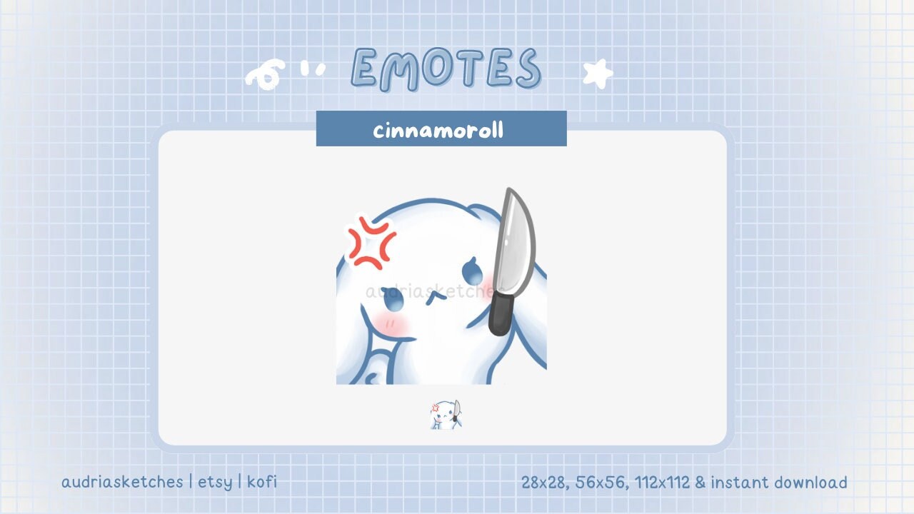 Cinnamon Roll Dog Plush Puppy Emote Angry Knife Ready to - Etsy