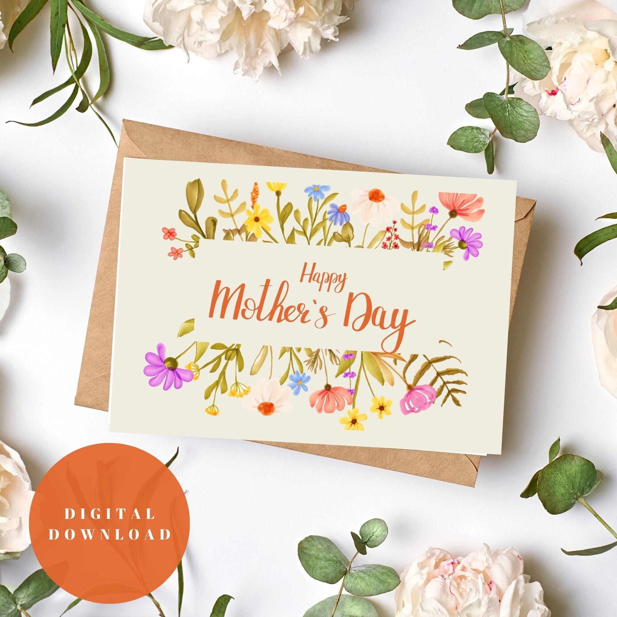 Printable Gift Card for Mother's Day, Instant Download, Mother's Day ...