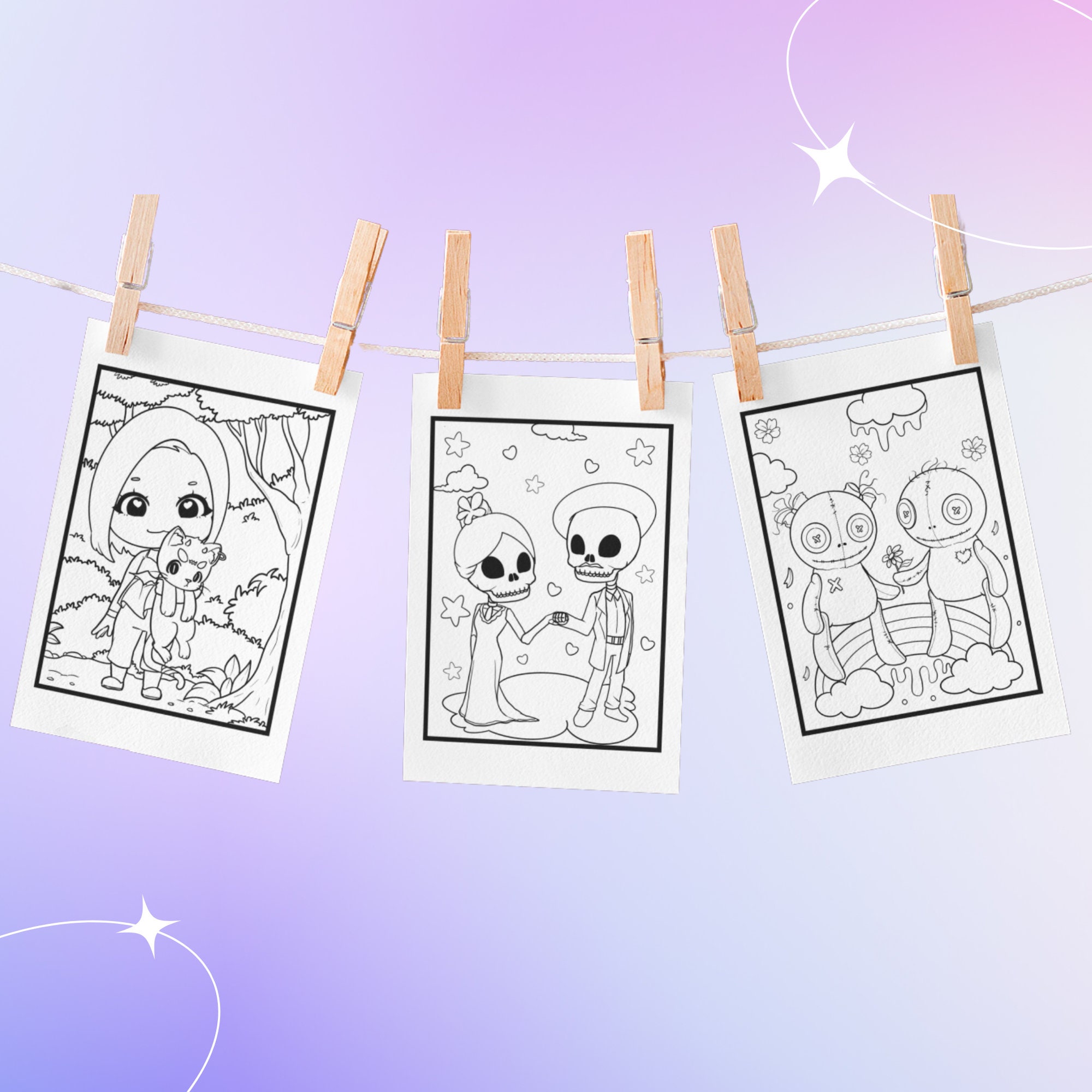 Pastel Goth in Love Coloring Book for Adults, Creepy Kawaii Lovely ...
