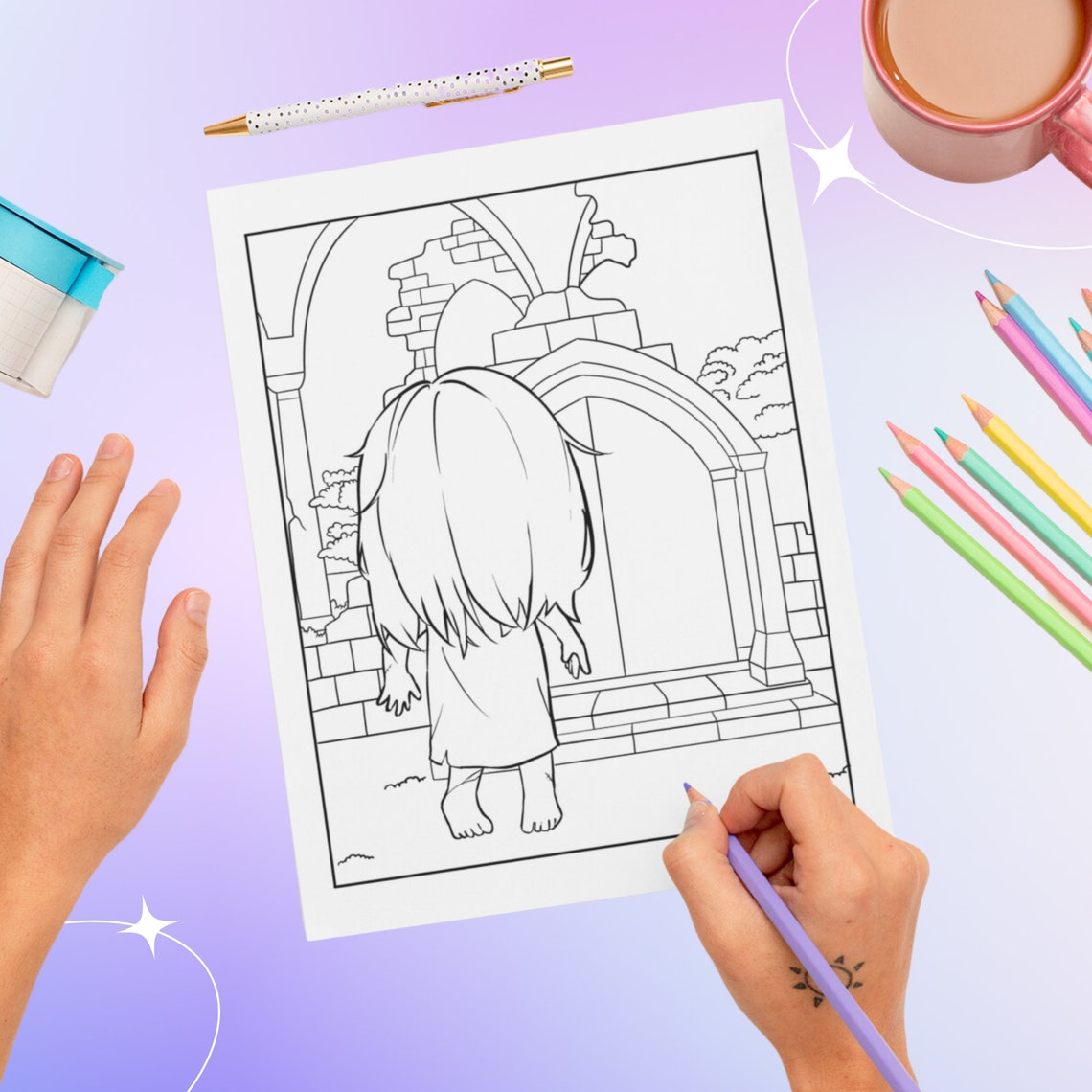 Creepy Chibi Cute Horror Coloring Book, Kawaii Horror Spooky Gothic ...