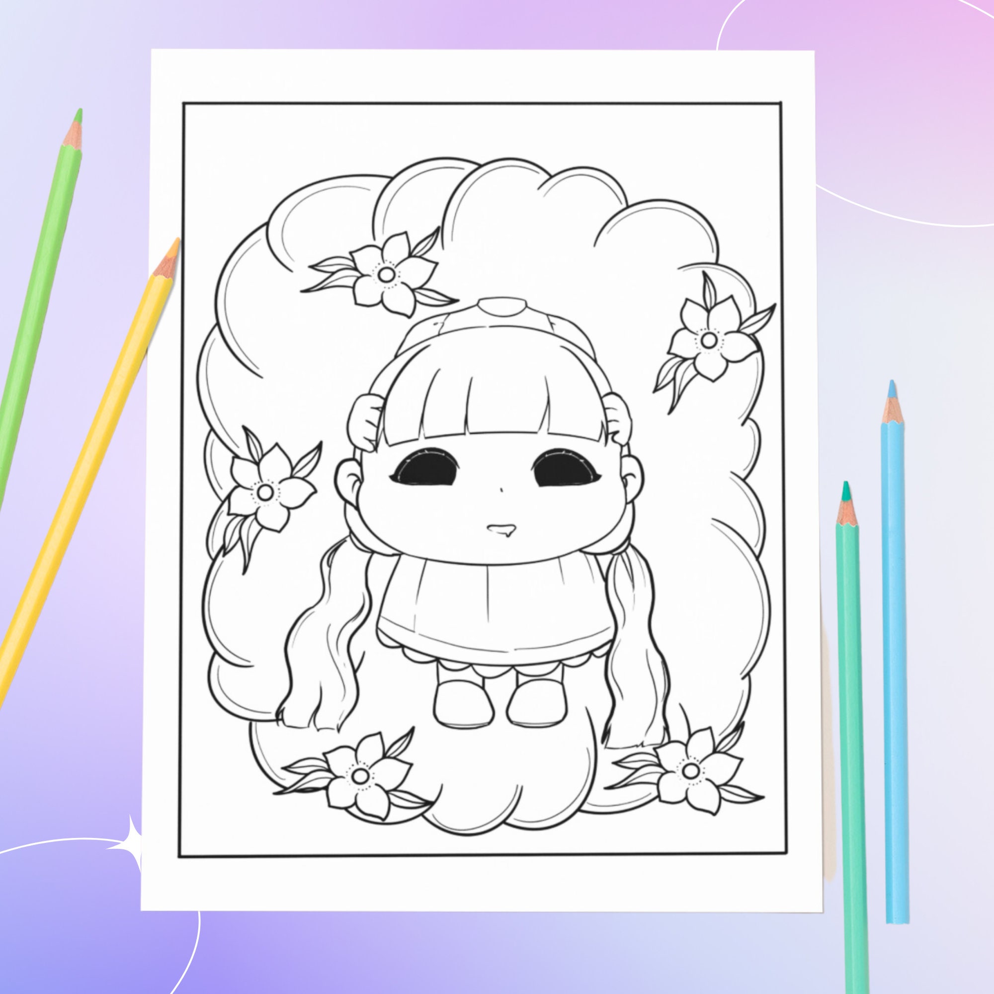 Creepy Chibi Cute Horror Coloring Book, Kawaii Horror Spooky Gothic ...