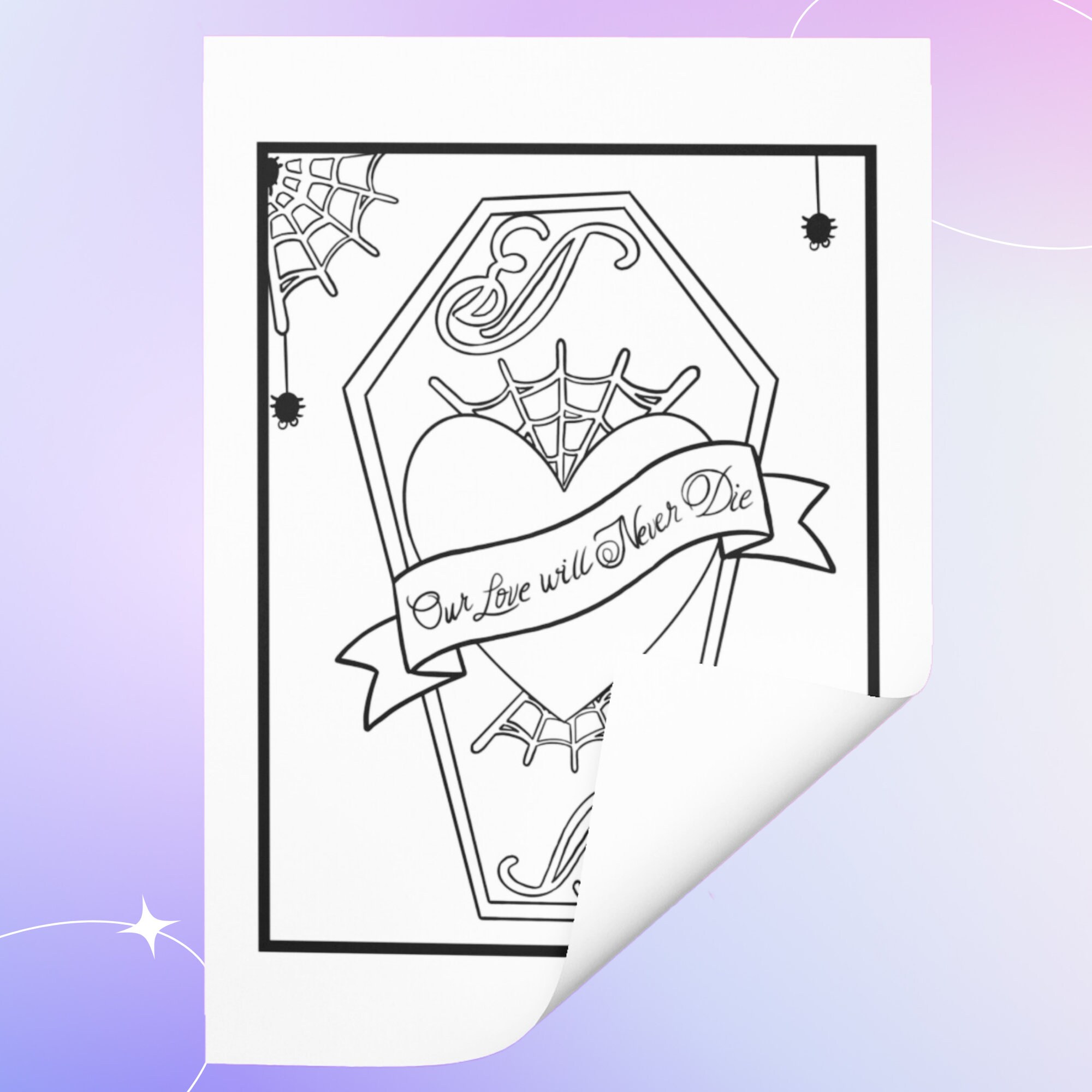 Pastel Goth in Love Coloring Book for Adults, Creepy Kawaii Lovely ...