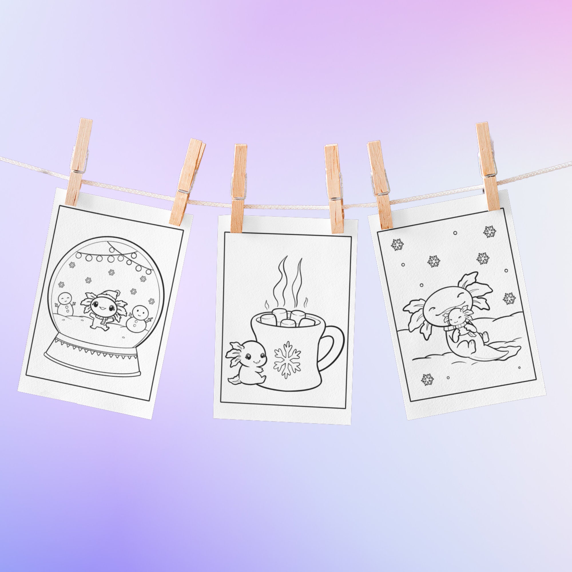Axolotl Christmas Coloring Book - Etsy