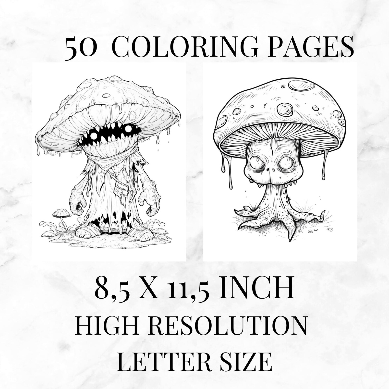 50 Mushroom Coloring Pages for Spooky Halloween Printable Coloring for ...