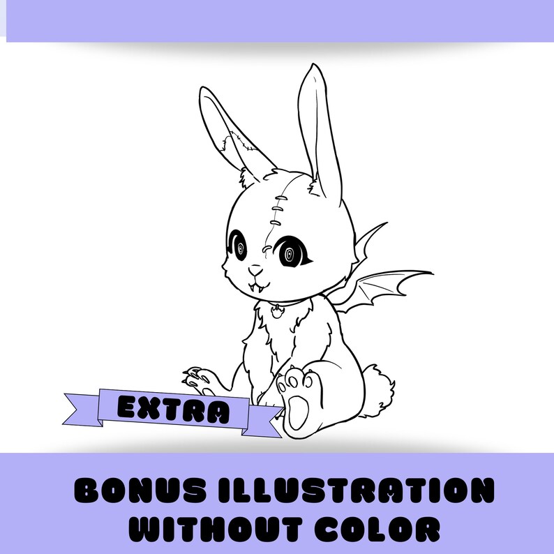 Pastel Goth Stuffed Rabbit: Yami Kawaii Anime PNG Clipart (sublimation ...