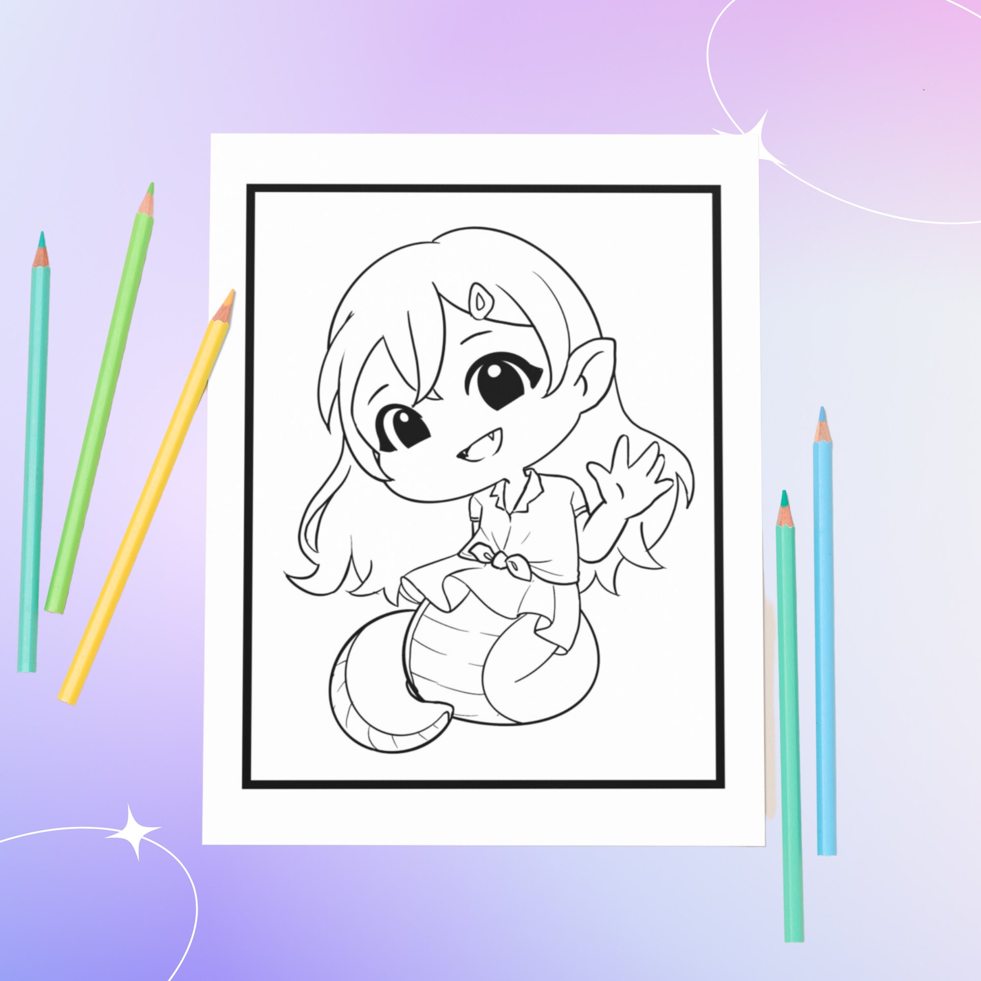 Cute Mythical Creatures Coloring Book, Fantasy Animals and Beast ...