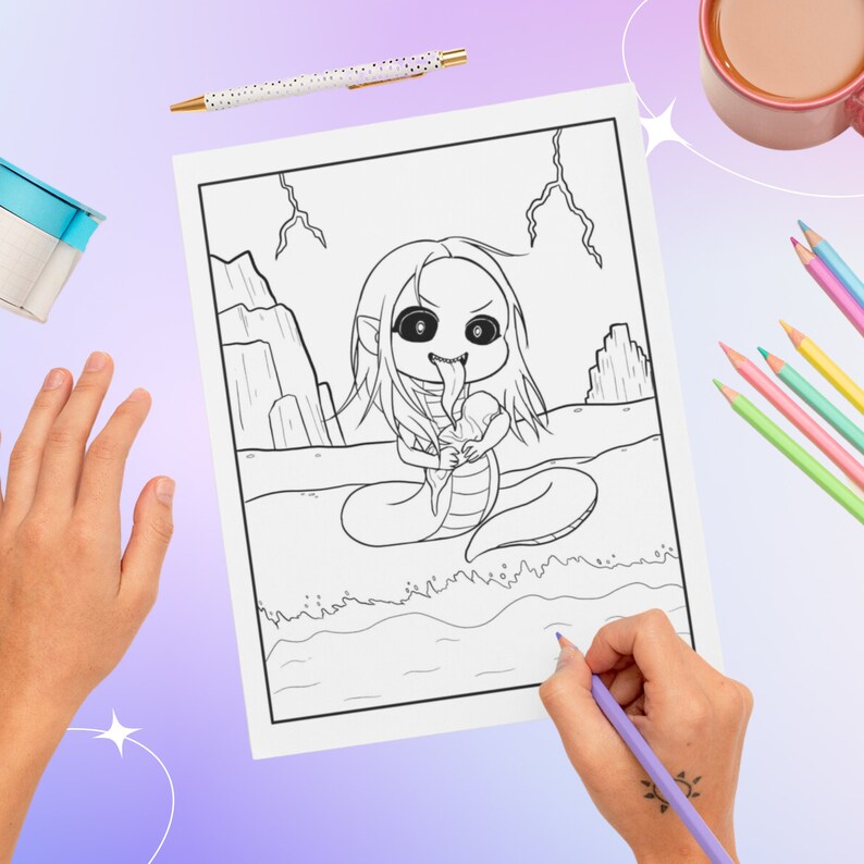 Urban Legends Coloring Book, Japanese Spooky Folklore Coloring Pages ...